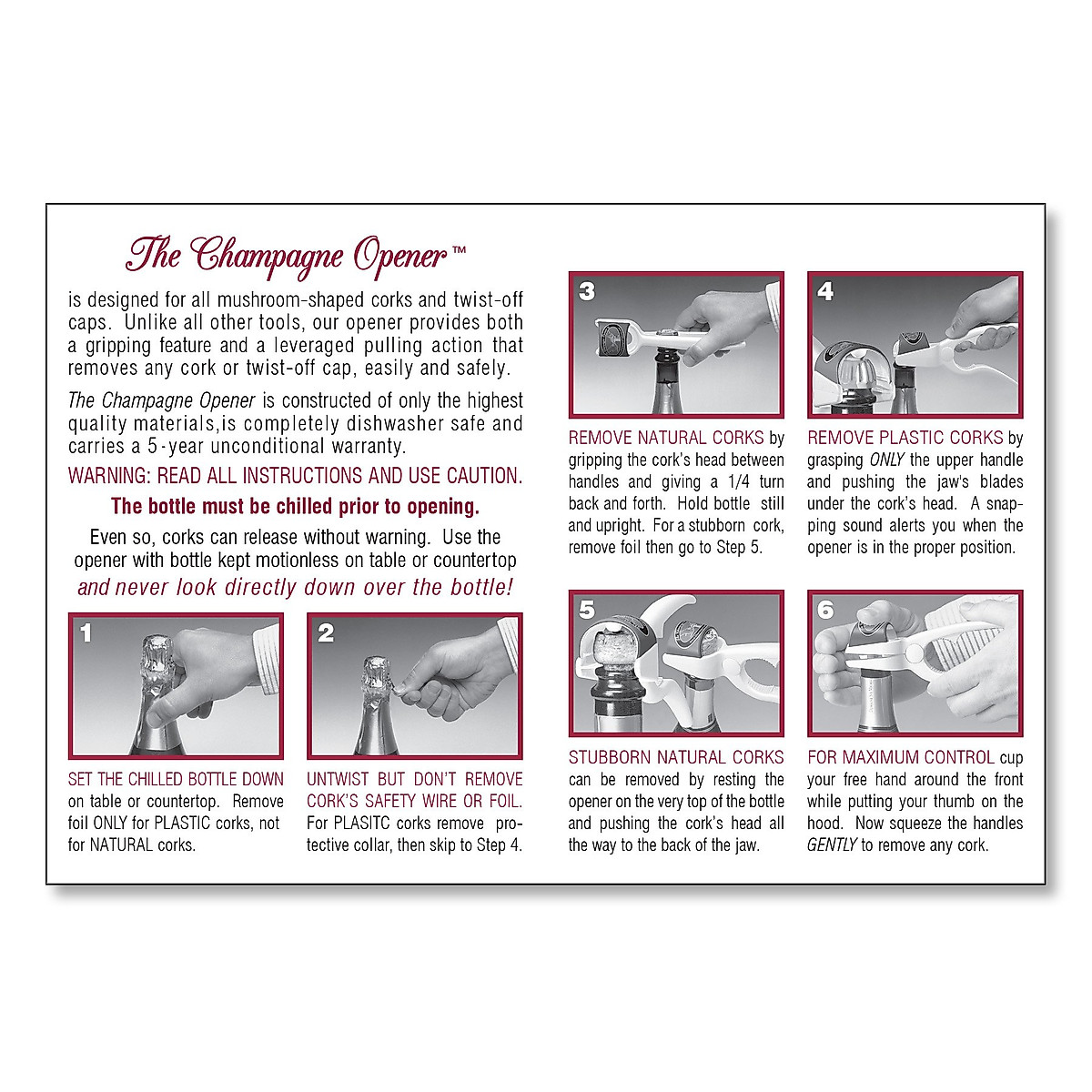 The Champagne Opener - Black in Gift Box