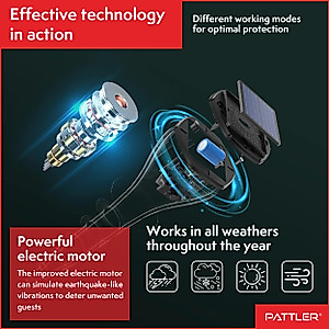 PATTLER® Mole Repellent Solar Powered | Innovative Screw-Shape Design | 8,000 Sq Ft Coverage | Best Snake Repellent for Yard, Great for Getting Rid of Moles and Voles | Gopher Repellent | 2 Units