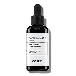 COSRX Pure Vitamin C 13% Serum with Vitamin E & Hyaluronic Acid, Brightening & Hydrating Facial Serum for Dark Spots, Fine Lines, Uneven Skin tone, 0.67fl.oz/20ml, Animal Testing-Free, Korean Skincare