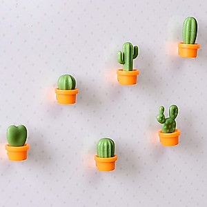 XYBHRC Fridge Magnet, 6PCS Cactus Fridge Magnets Mini Plant Refrigerator Artificial Plants Potted Stickers Cute for Magnet Boards Fridge Home Office Decor