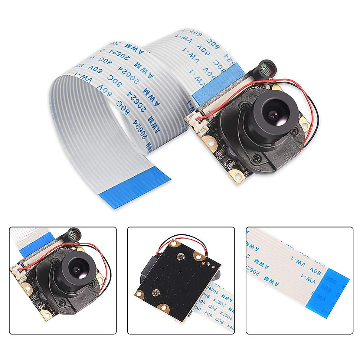 Dorhea for Raspberry Pi 4 B 3 B+ Camera Module Automatic IR-Cut Switching Day/Night Vision Video Module Adjustable Focus 5MP OV5647 Sensor 1080p HD Webcam for Raspberry Pi 2/3 Model B Model A A+