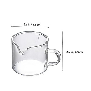 FUNOMOCYA 2pcs Double Mouth Milk Cup Coffee Beaker Mug Clear Pourer Bottle Brush Measuring Cups Espresso Coffee Maker Machine Tea Serving Pitcher Sauce Dish Coffee Machine Espresso Glass