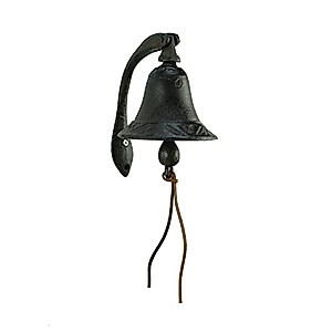 CTW Home Collection Cast Iron Logan Dinner Bell With Bracket Dinner Bell - Feel The Vibe Of Traditional Family Meals And Gatherings. Made Of Heavy Cast Iron - Measures 4"W X 5½"D X 6"T