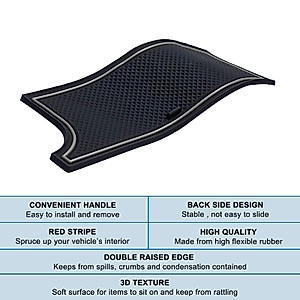 JKCOVER Premium Custom Liner Mat Accessories Compatible with Toyota Tacoma 2016 2017 2018 2019 2020 2021 2022 2023, Cup Holder, Door Pocket and Center Console Inserts 19 Pcs (Double Cab, Gray Trim)