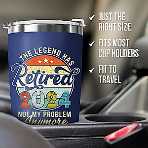 HEXMOZ Retirement Gifts for Men, Women 2024, Best Gifts for Retirement Men, Funny Retirement Gifts for Men, Man - The Legend Has Retired, Happy Retirement Party Decorations For Men - 20oz Tumbler Cup
