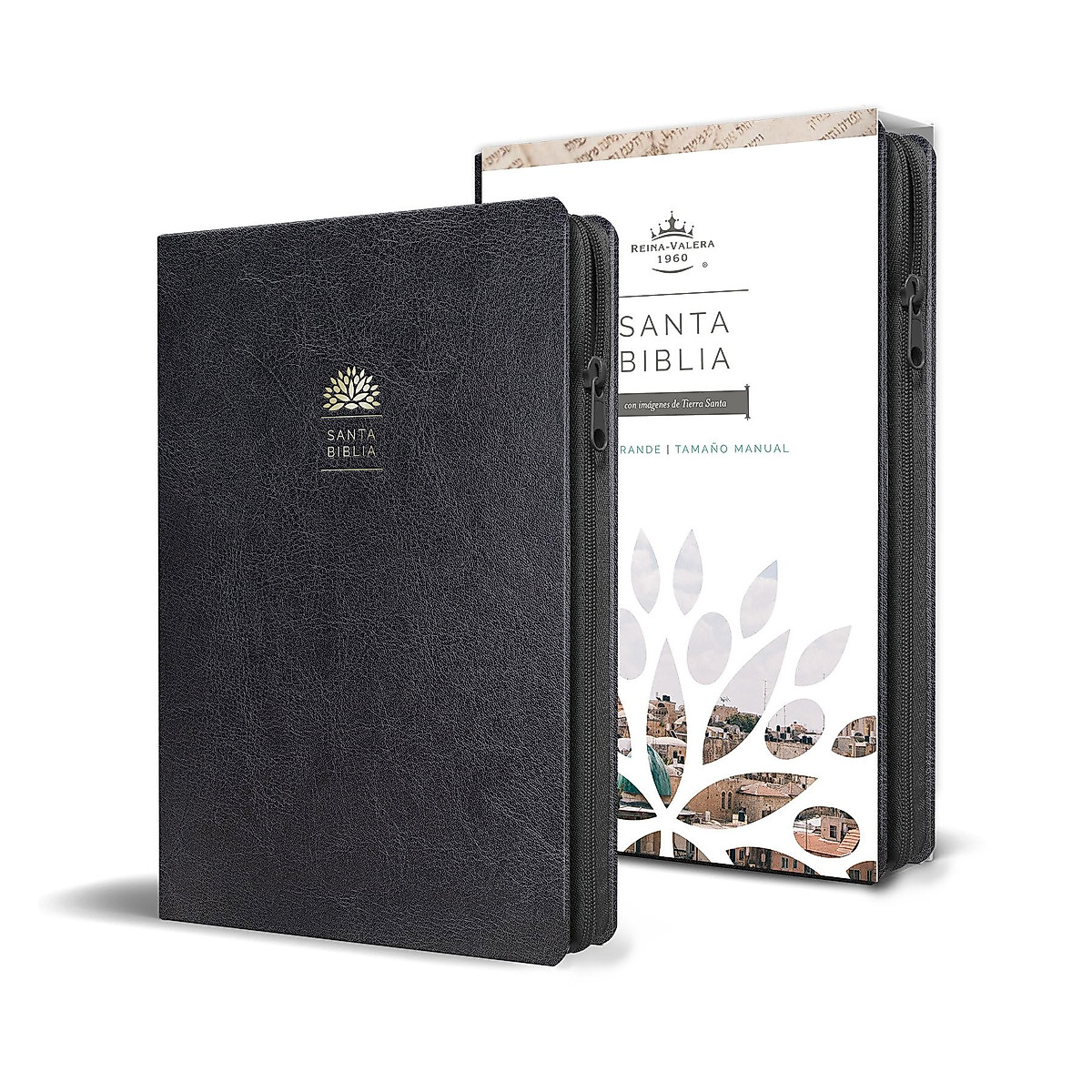 Biblia Reina Valera 1960 letra grande. Símil piel negra, cremallera, tamaño manu al / Holy Bible RVR 1960. Handy Size, Large Print, Leathersoft, Zipp