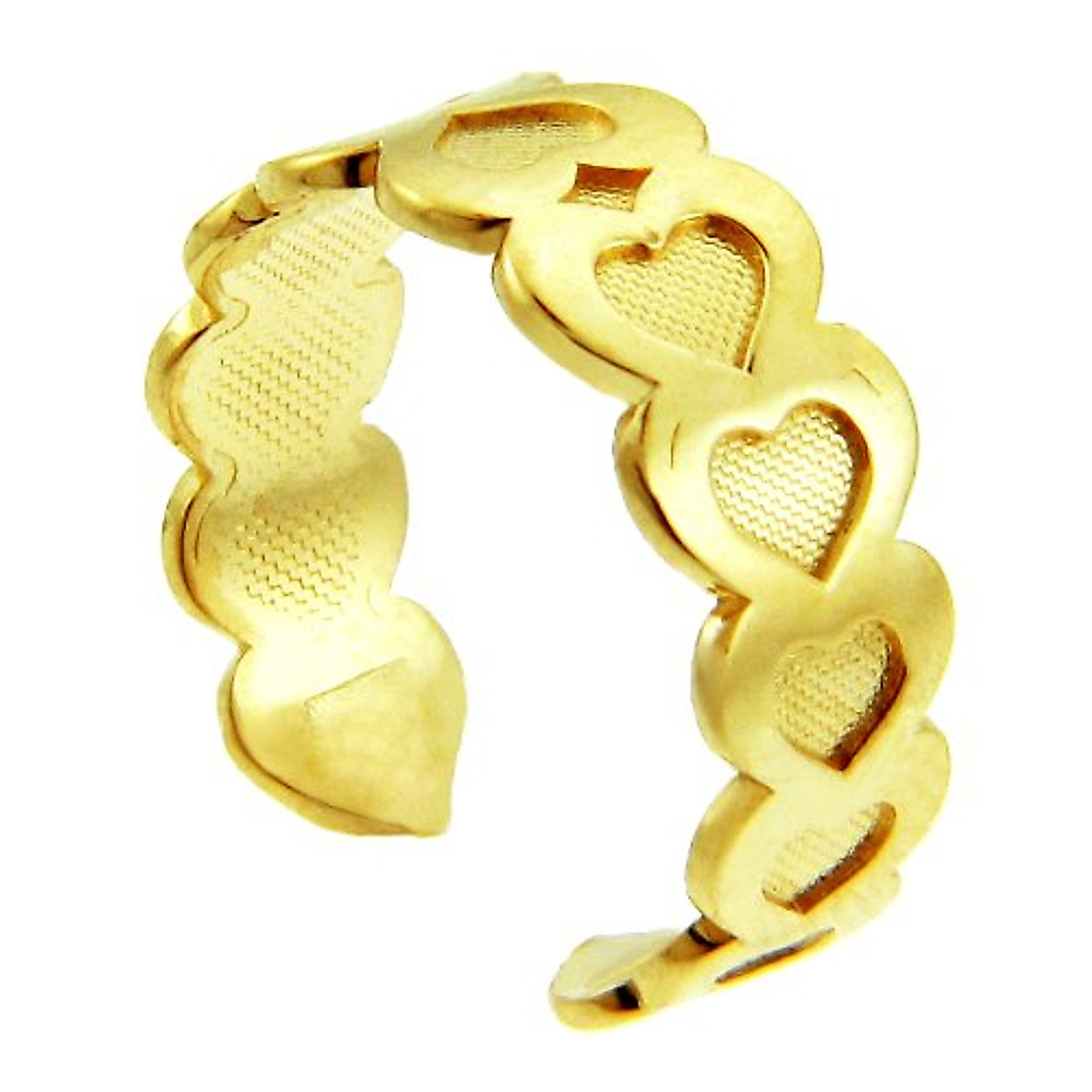 Fancy Heart Yellow Gold Toe Ring (10K Gold)
