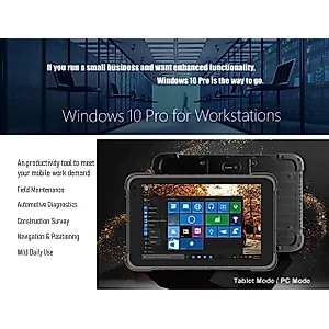 Vanquisher 8-Inch Industrial Rugged Tablet PC, Windows 10 Pro 64-bit | 7800mAH Battery | GPS GNSS | 4G LTE| Drop Resistant, for Enterprise Field Mobility