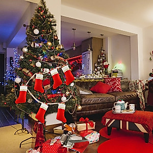 SdeNow Christmas Stockings Bulk 15" Red Felt Christmas Stockings set Xmas Red and White Christmas Stockings Christmas Decorations Party Ornament (12 Pack)