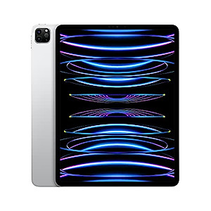 Apple iPad Pro 12.9-inch (6th Generation): with M2 chip, Liquid Retina XDR Display, 256GB, Wi-Fi 6E, 12MP front/12MP and 10MP Back Cameras, Face ID, All-Day Battery Life – Silver