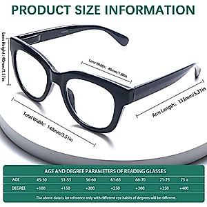 COJWIS 6 pack Reading Glasses for Women Stylish Blue Light Blocking Anti Eyestrain Computer Eyeglasses Spring Hinge (6C, 1.75, multiplier_x)