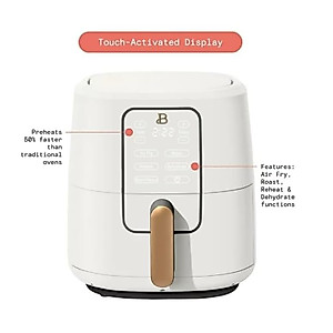 Generic Beautiful 6 Qt Air Fryer with TurboCrisp Technology and Touch-Activated Display, 4 Preset Functions Air fry, Roast, Reheat & Dehydrate, White Icing by Drew Barrymore (White Icing)