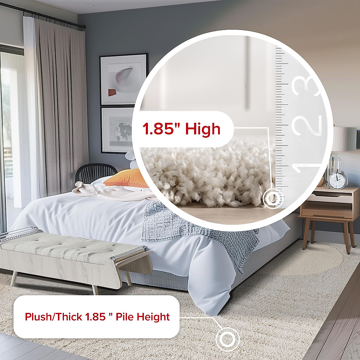 nuLOOM Gloria Abstract Shag Area Rug, 7x9, Beige