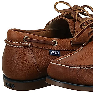 Polo Ralph Lauren mens Bienne loafers shoes, Tan Tumbled Leather, 10 US