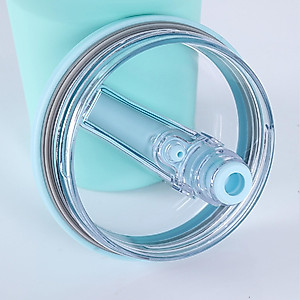 2 Pack 40 oz Tumbler Flip Straw Lid Replacement fit for Stanley Quencher, Spill Proof Splash Resistant Tumbler Lids,Reusable Tumbler Cover for Stanley Cup (Cream White)