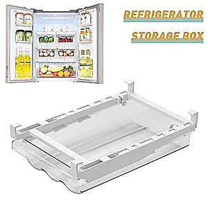 MDHAND Egg Holder for Refrigerator, Refrigerator Organizer Bins, Egg Tray for Refrigerator, Pull-Out Egg Drawer Organizer for Refrigerator, Kitchen Refrigerator Egg Trays