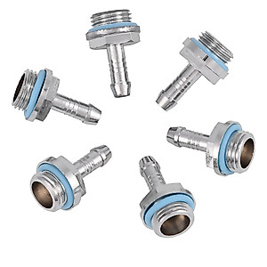 6Pcs G1/4" Barb Fitting Adapter, OD 11mm Two-Touch G1/4 Thread Soft Tube Hose Barb Fitting Connector for PC Water Cooling System(11mm)