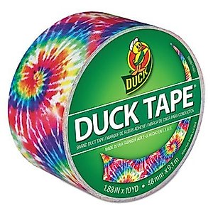 Colored Duct Tape, 1.88"" x 10 yds, 3"" Core, Love Tie Dye, Sold as 1 Roll