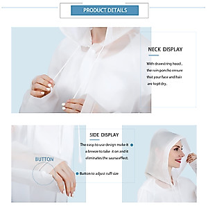 SWOGAA Rain Ponchos for Adults Reusable 2 Pack EVA Raincoats for Women Men 20% Extra Thicker Rain Coat with Cuff Size Adjusters