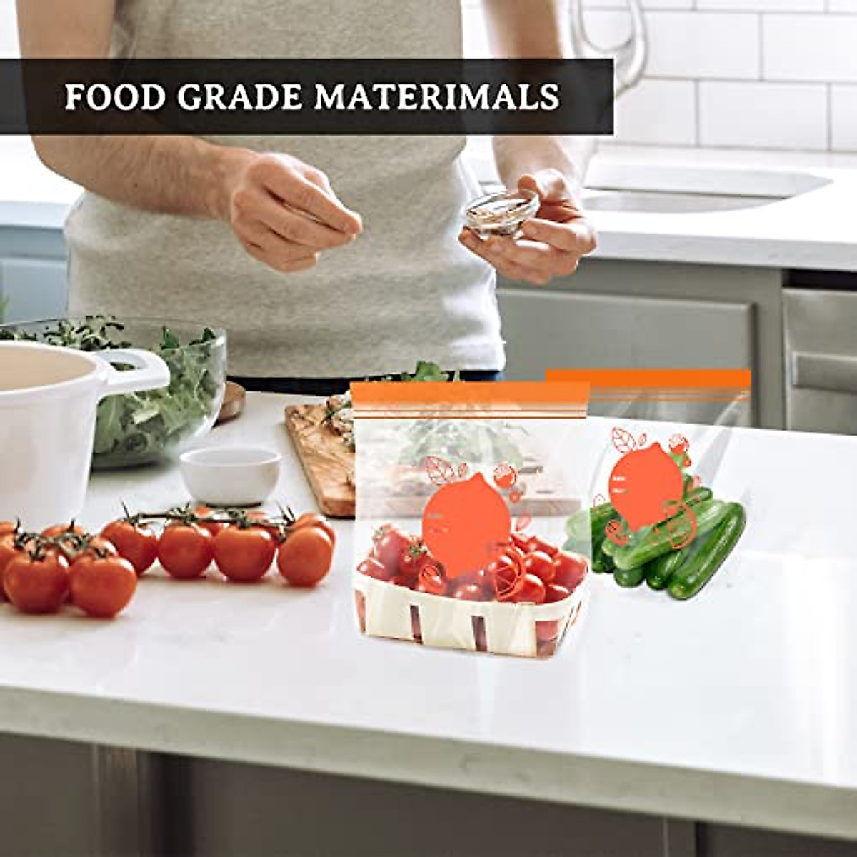 BRATA 15 PACK Reusable Storage Bags for food,BPA FREE Reusable Ziplock Bags Freezer Bags,Gallon Ziplock Bags for Liquid food Sandwich Meat Fruit Veggies Snack,Thaw in Microwave