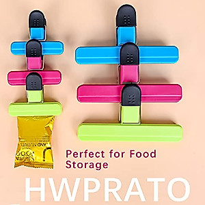 9 Pack Bag Sealer - Reusable Food Clips, Chip Bag Clips for Food Storage with Air Tight Plastic Heavy Seal Grip, Food Storage Bags Clips, Red&Blue&Green (3 Large and 6 Small)