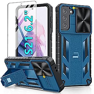SOiOS for Samsung Galaxy S21 5G Case: Galaxy S21 5G 6.2" Case with Kickstand | Heavy Duty Protection Phone Cover | Durable Protective Shockproof Case Blue