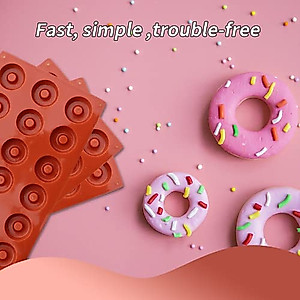 YMPEKA Donut Mold Silicone for Baking Mini Donut Pan 18 Cavity Doughnut Baking Mold Tray BPA Free and Dishwasher Safe, Non-stick Silicone Baking Pan for Making Muffin Cakes, Tart, Bread