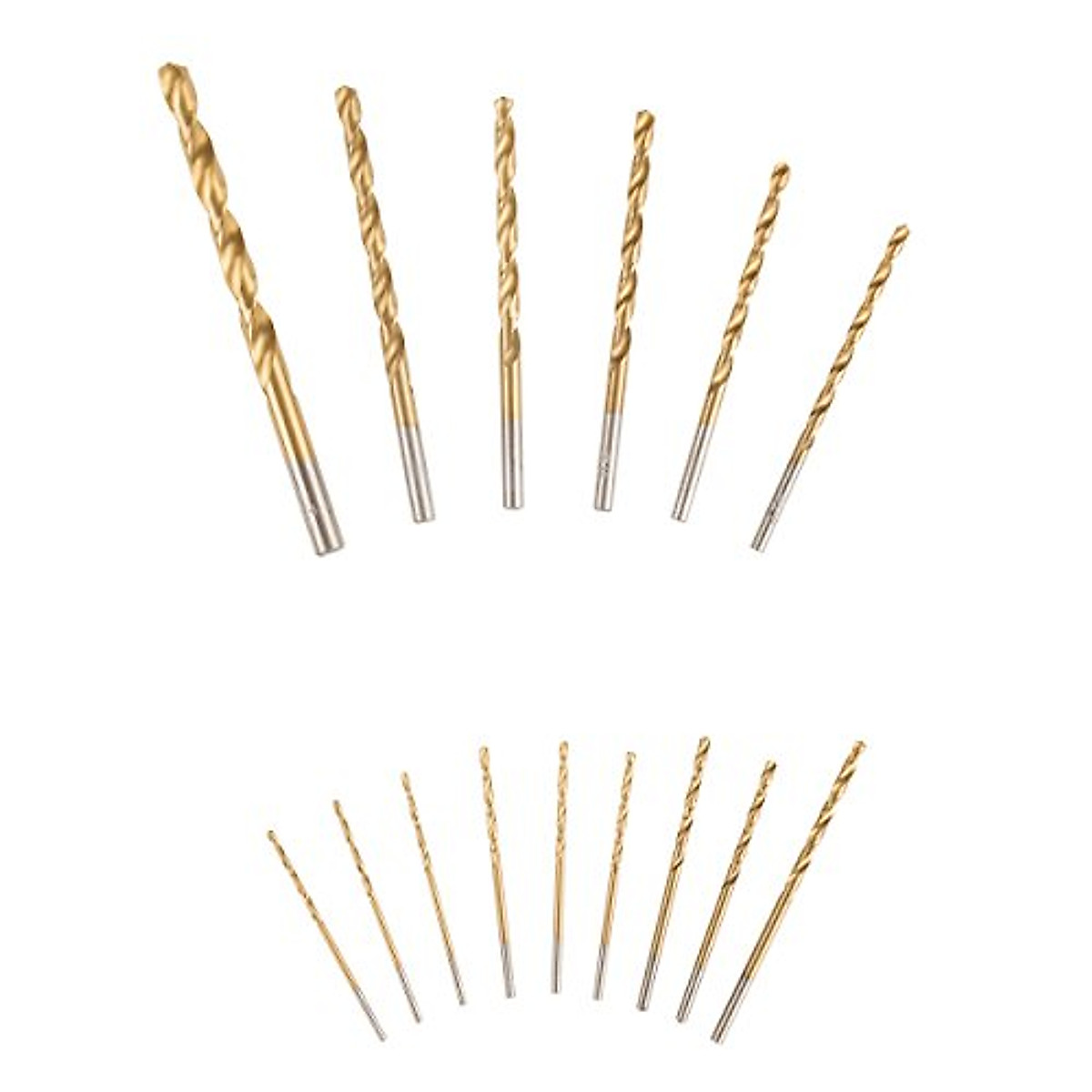 Drill Bit Set, Titanium Finish and High-Speed Steel BuildÂ– Straight Shank Twist Bits for Power Drill- 15 Piece Kit with Storage Case by Stalwart