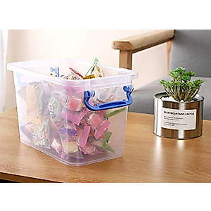 4-Liter Clear Storage Latch Box with Lids, 5 Pack Plastic Latch Bin for Home, Classroom, Garage