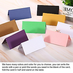 PATIKIL Table Name Place Cards,25Pcs 3.9 x 3.9inch Favor Decor Foldable Blank Card for Wedding Party Seating Place Cards Black