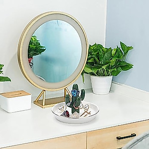 ERDOGLY Cactus Ring Holder for Jewelry, Trinket Dish Ceramic Jewelry Tray for Earrings, Bracelets, Necklace Organizer Display, Rings Dish Cactus Gift for Women Girls Room Decor Aesthetic