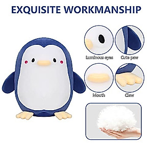Penguin Plush Pillow, Soft Penguin Stuffed Animal Hugging Pillow Toy Gifts for Birthday, Valentine, Christmas, 9.8 Inch