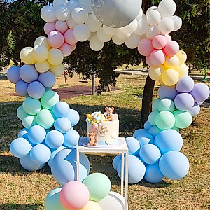 Pastel Balloons 12 Inch Assorted Color Macaron Balloons Rainbow Candy Color Balloon for Kid’s Birthday Party Baby Shower Easter Graduation Unicorn Party Supplies (120Pcs 10 colors)