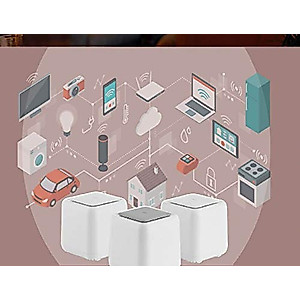 Monoprice Whole Home Mesh Wi-Fi System, Wi-Fi Router and 2 Satellite Extenders, Quick Setup by Touch Link Technology Covers Entire Home up to 4500 sq. ft.