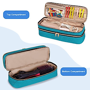 Fasrom Double Layer Travel Case Compatible with REVLON One Step Blow Hair Dryer Brush Volumizer Original 1.0, Plus 2.0 and Styler, Teal (Bag Only, Patent Design)