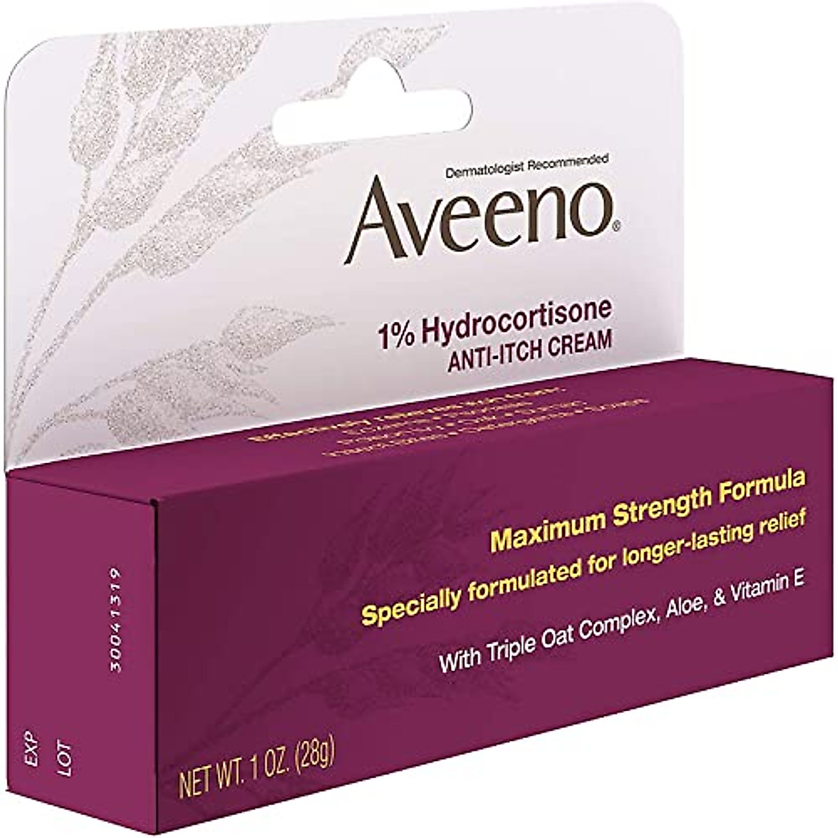 Aveeno 1% Hydrocortisone Anti-Itch Cream, 1 Oz ( Pack of 3 )