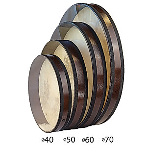 Natural Sounding Percussion Ocean Drum with Wave Beads and Hardwood Frame, Goat and Plexy-Skin 16" 20" 24" 28 inch (12 inches)