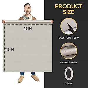 MESNEACH Faraday Fabric 118'' x 43'' Military Grade Signal Blocking Cloth, Conductive Material Shields Cover for Cell, RFID, EMP, EMF, GPS, WiFi, Bluetooth Proof Protection with Faraday Tape