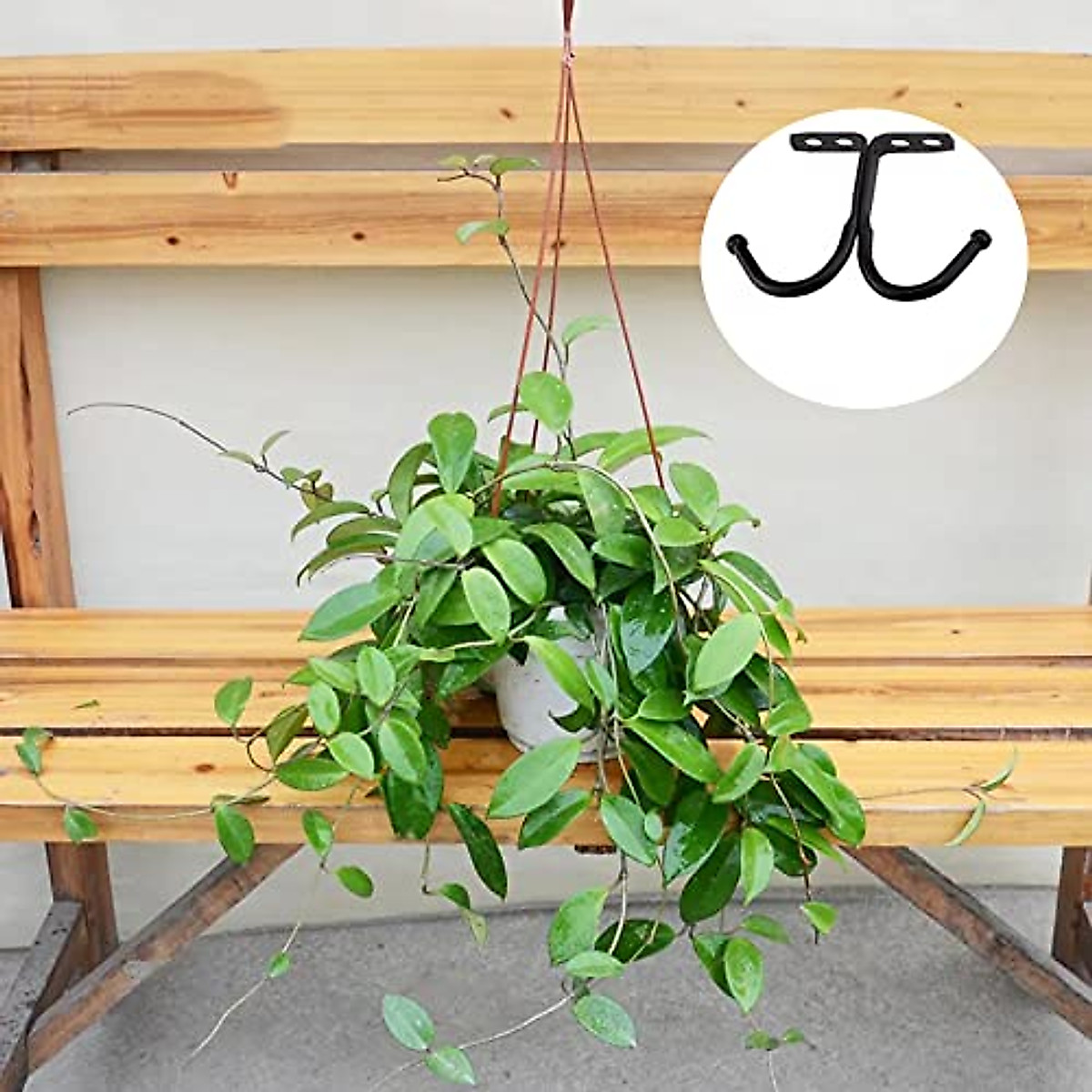 Mewuthede 6pcs Double Prong Ceiling Hooks,Wall Hanger Coat Hat Towel Bag Scarf Keys (Black)