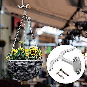 TEHAUX 4 Pcs Coat Hanging Hooks Double Prong Ceiling Hooks Retro Clothes Hat Hooks