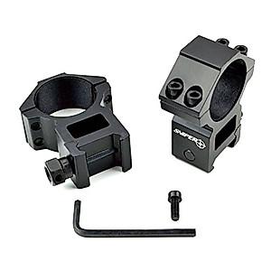 Sniper 30 mm High Profile Scope Rings for Picatinny/ Weaver Rail, 4 points contact more Security