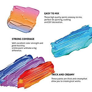 Acrylic Paint Set Non Toxic 24 Vibrant Colors Acrylic Paint No Fading Rich Pigment for Kids Adults Artists Canvas Crafts Wood Painting