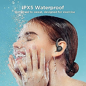 Wiykasenbos Open Ear Headphones Open Ear Earbuds air Conduction Headphones Noise Cancelling Headphones with Microphone IPX5 Waterproof Headphones for Sport with Charging case