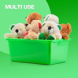 Prextex Toy Plastic Storage Bins - Pack of 4 Containers | Storage Box For Closet Organizers, Classroom Toy Bin, File Organizer, Craft Storage