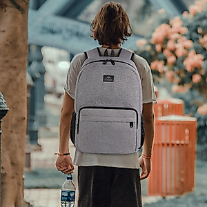 MATEIN Travel Laptop Backpack, Reversible Bookbag for Boys and Girls Lightweight Slim School Backpack for College Student, Water Resistant Casual Daypack Gift for Men Women, Black&Grey