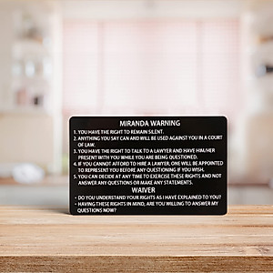3PCS Laser Metal Miranda Warning Card / Standard Field Sobriety Test Clues Cards