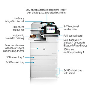 HP Color LaserJet Enterprise Flow Multifunction M776z All-in-One Wireless Duplex Printer with JetIntelligence (3WT91A)