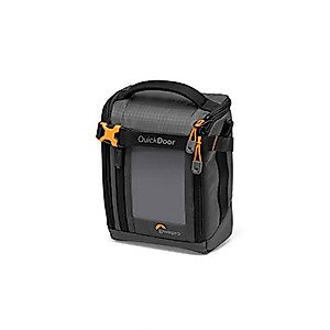Lowepro GearUp Creator Box Medium II, Mirrorless and DSLR Camera Bag, Camera Case with QuickDoor Access, Made with Recycled Fabric, Orange Padded Interior Dividers, Grey