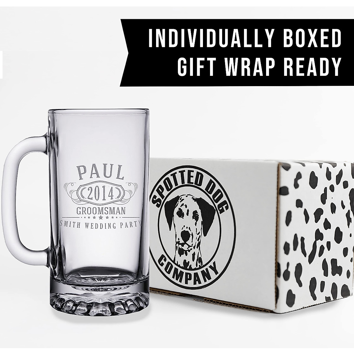 Personalized Gifts for Men Etched 16oz Glass Beer Mug - Customized Beer Gifts for Men, 40th Birthday Gifts for Brother, Custom Gifts for Him Man Father Dad, Regalos Personalizados para Hombre, Bernard