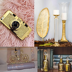 Wadities Gold Leaf Gilding Adhesive Set, 100ml Water Based Metal Leaf Glue and 100ml Varnish, Gold Leaf Sheets 100 pcs, 2 Brushes, for Craft, Painting and Arts